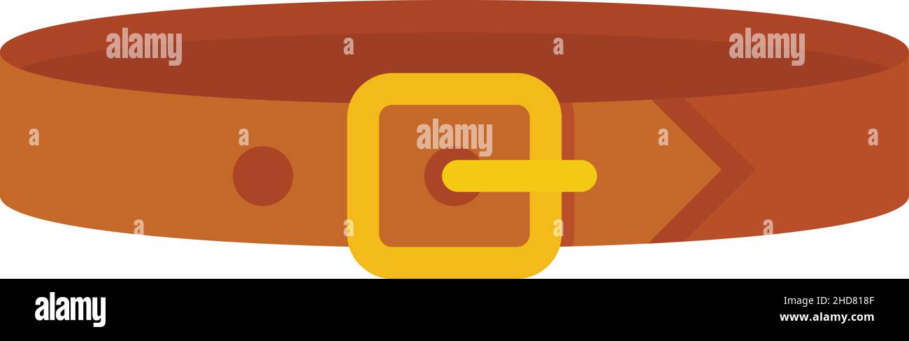 Dog head belt icon. Flat illustration of dog head belt vector icon ...