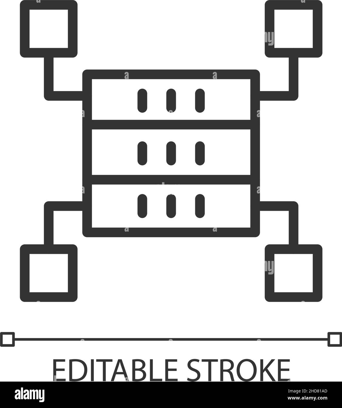 Data storage space linear pixel perfect icon Stock Vector Image & Art ...