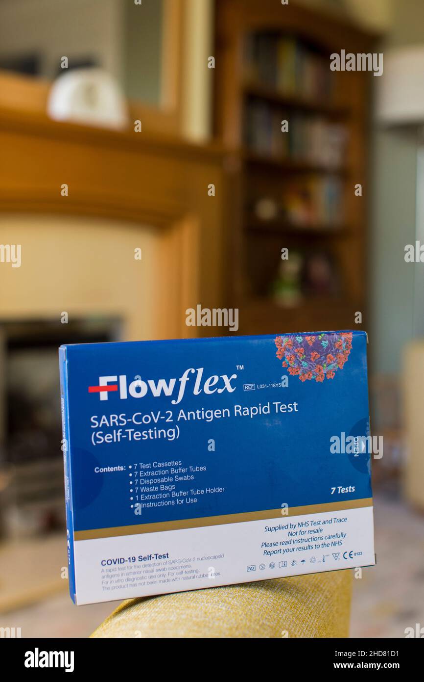 Lateral flow test boxes in a domestic home setting. Lateral flow tests ...