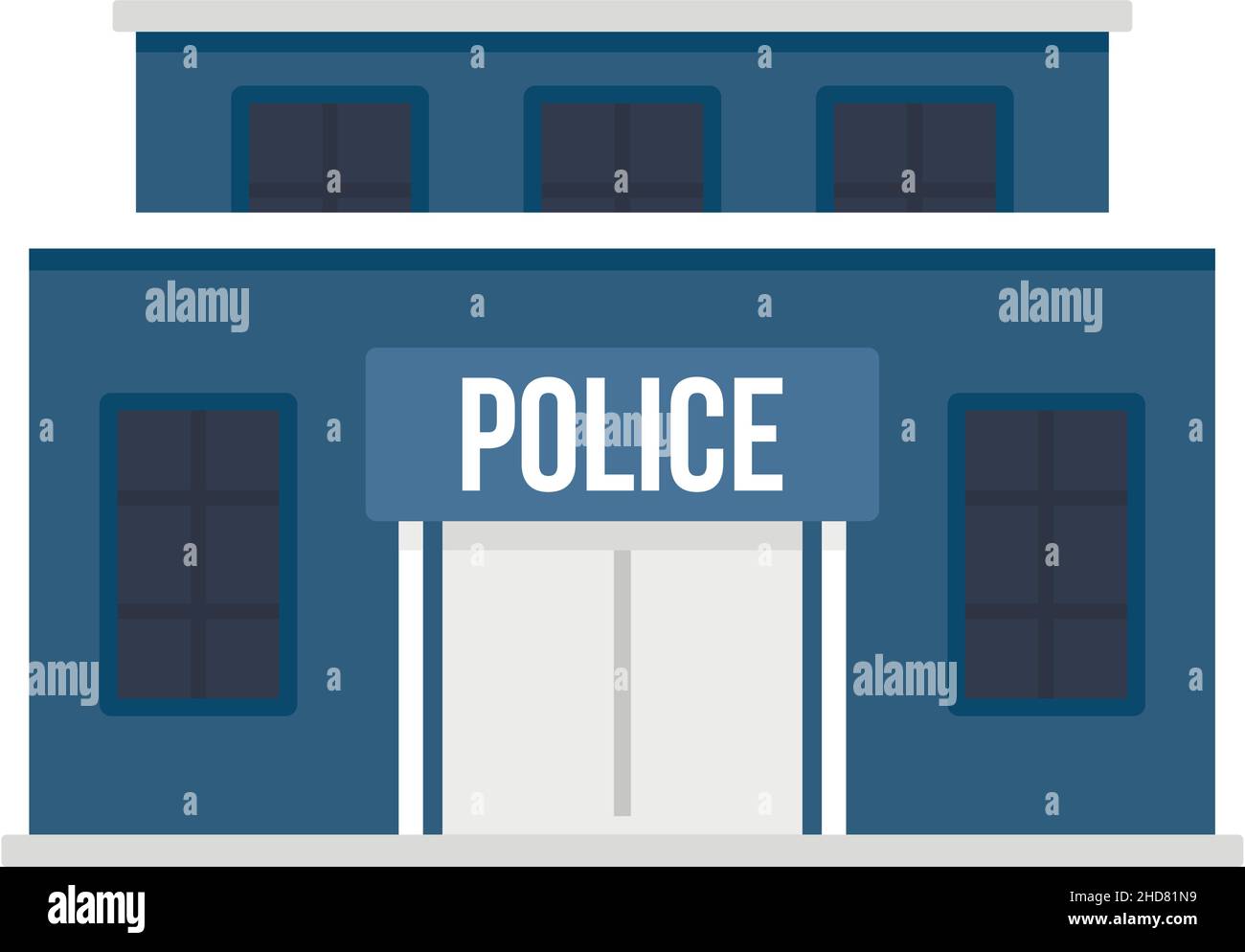 Police building icon. Flat illustration of police building vector icon ...