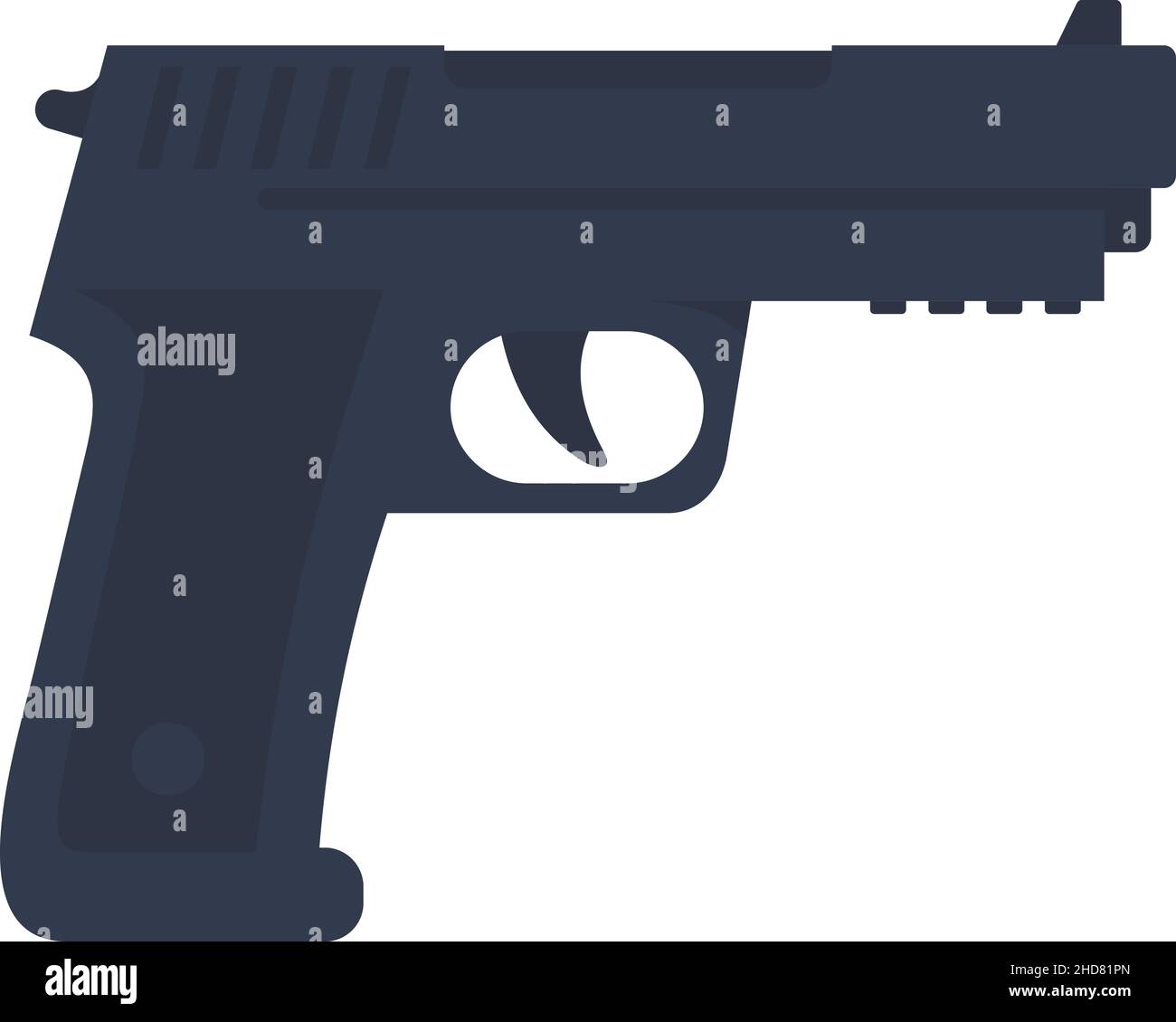 Policeman pistol icon. Flat illustration of policeman pistol vector ...