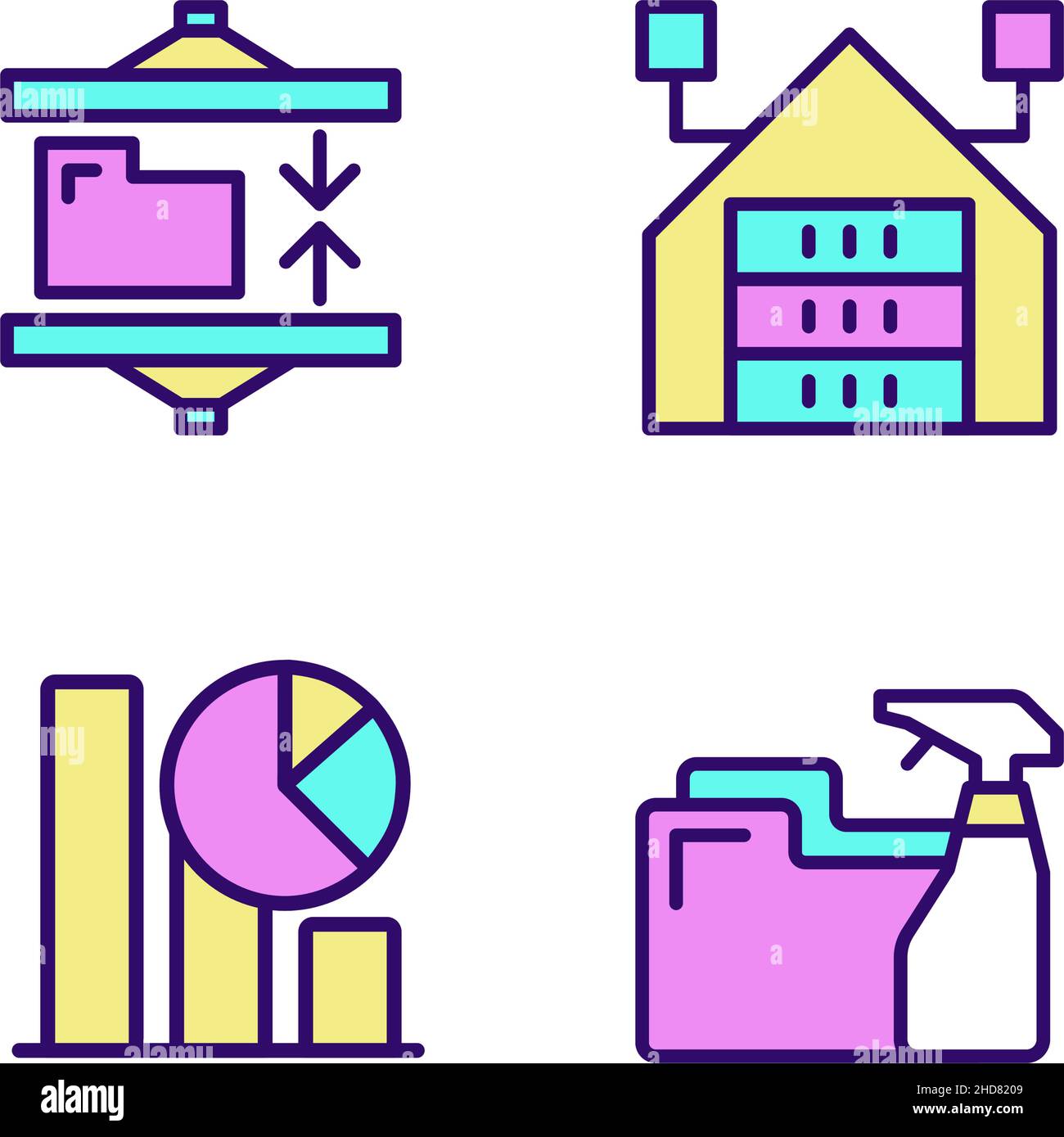 Data Mining Processes Rgb Color Pixel Perfect Icons Set Stock Vector Image And Art Alamy