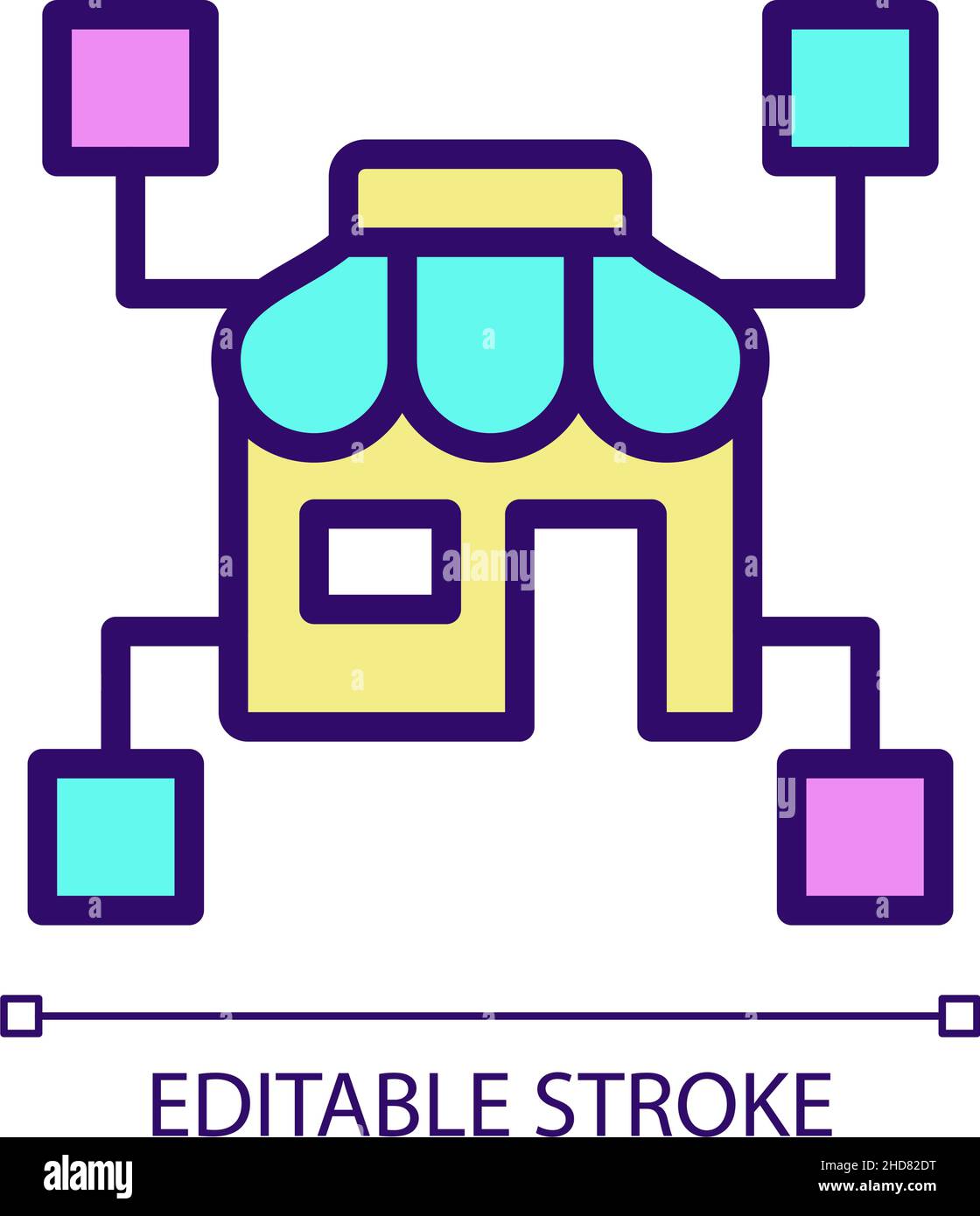 Retail business data mining RGB color pixel perfect icon Stock Vector ...