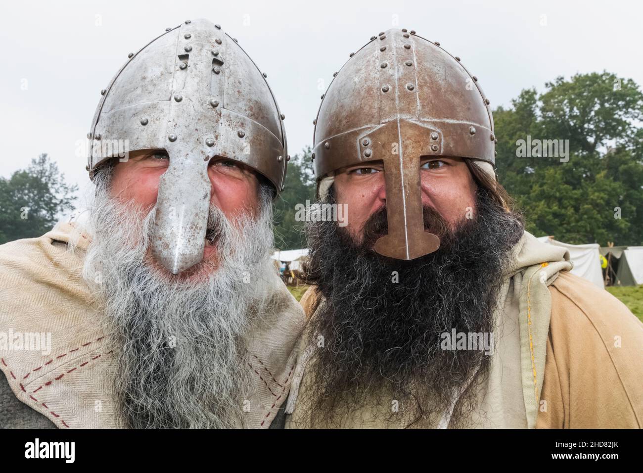Two participants dressed in medieval saxon armour hi-res stock ...