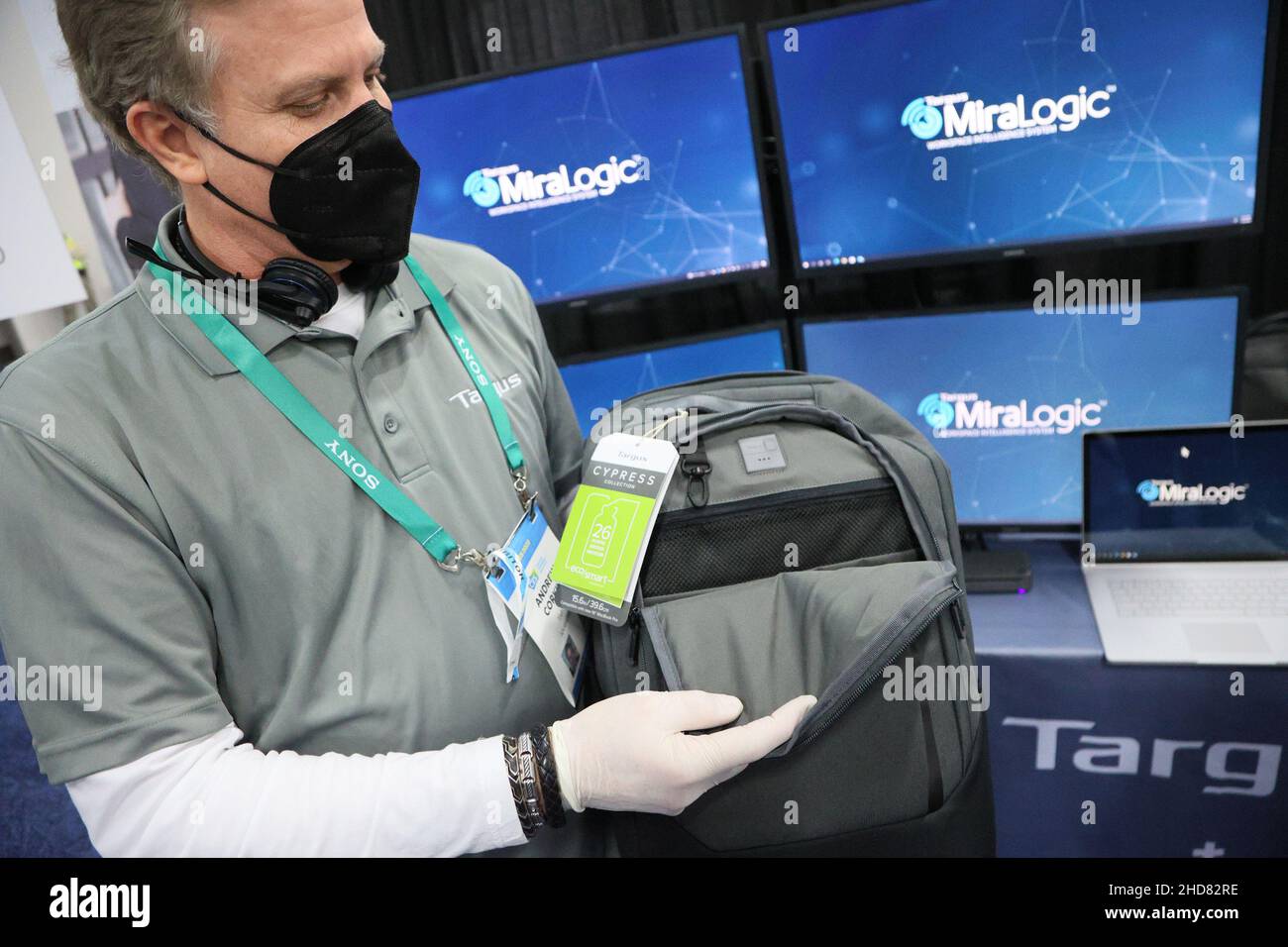 Las Vegas, United States. 04th Jan, 2022. Andrew Corkill displays the ...