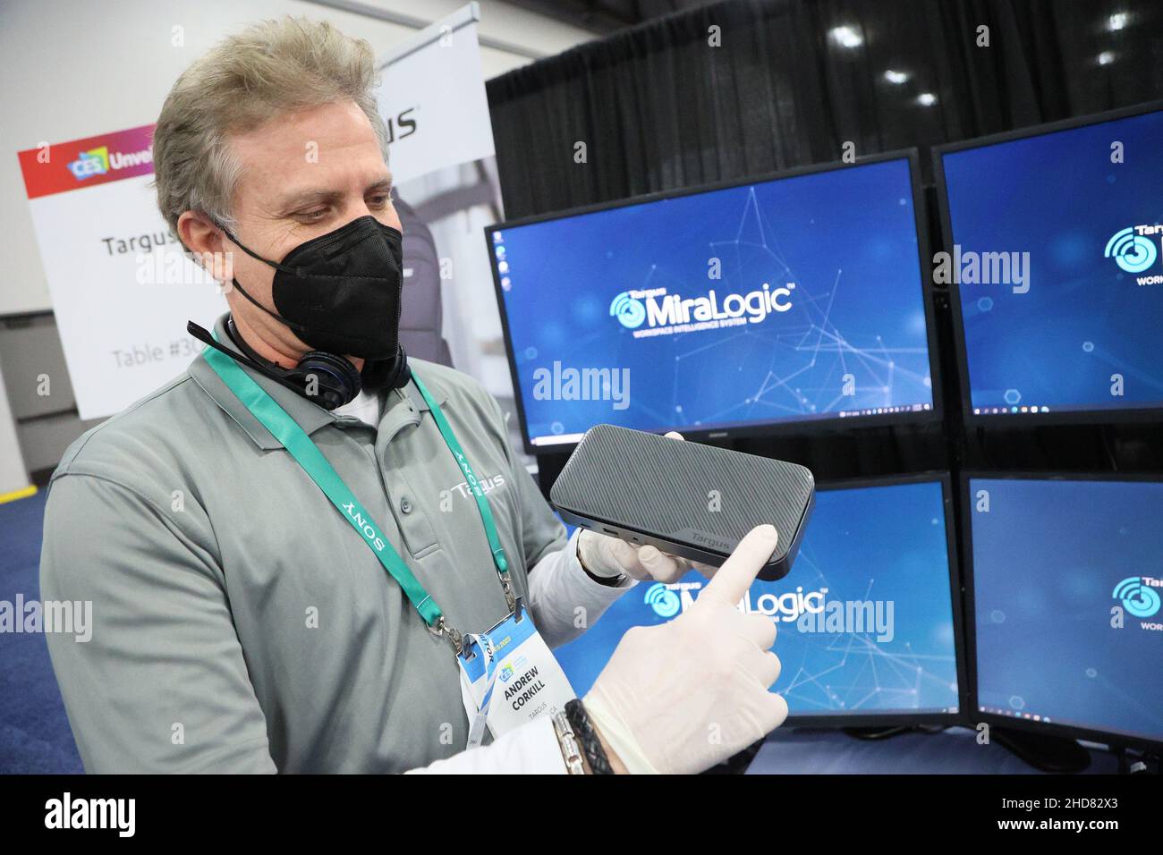 Las Vegas, United States. 04th Jan, 2022. Andrew Corkill demonstrates ...
