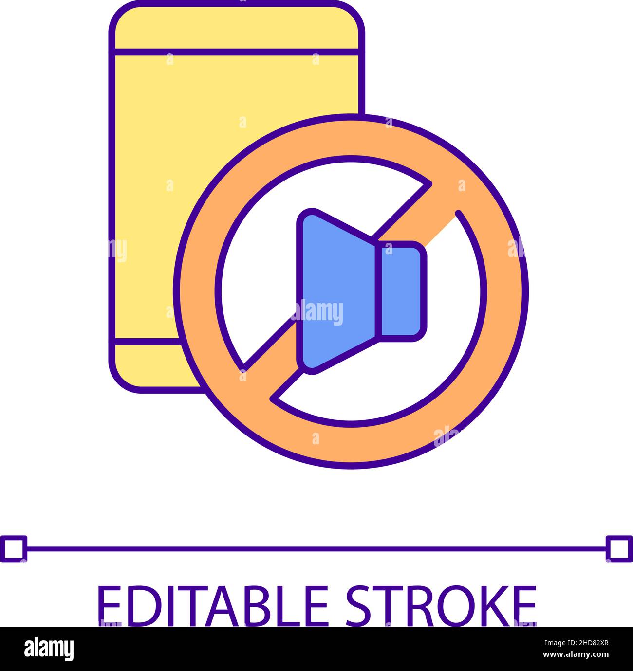 Silent mode on phone RGB color icon Stock Vector Image & Art - Alamy