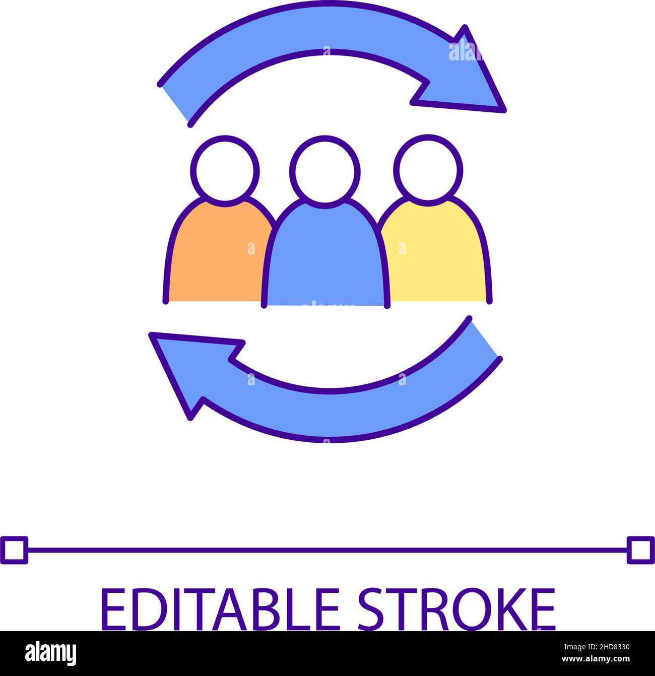 Sharing experience with group RGB color icon Stock Vector Image & Art ...