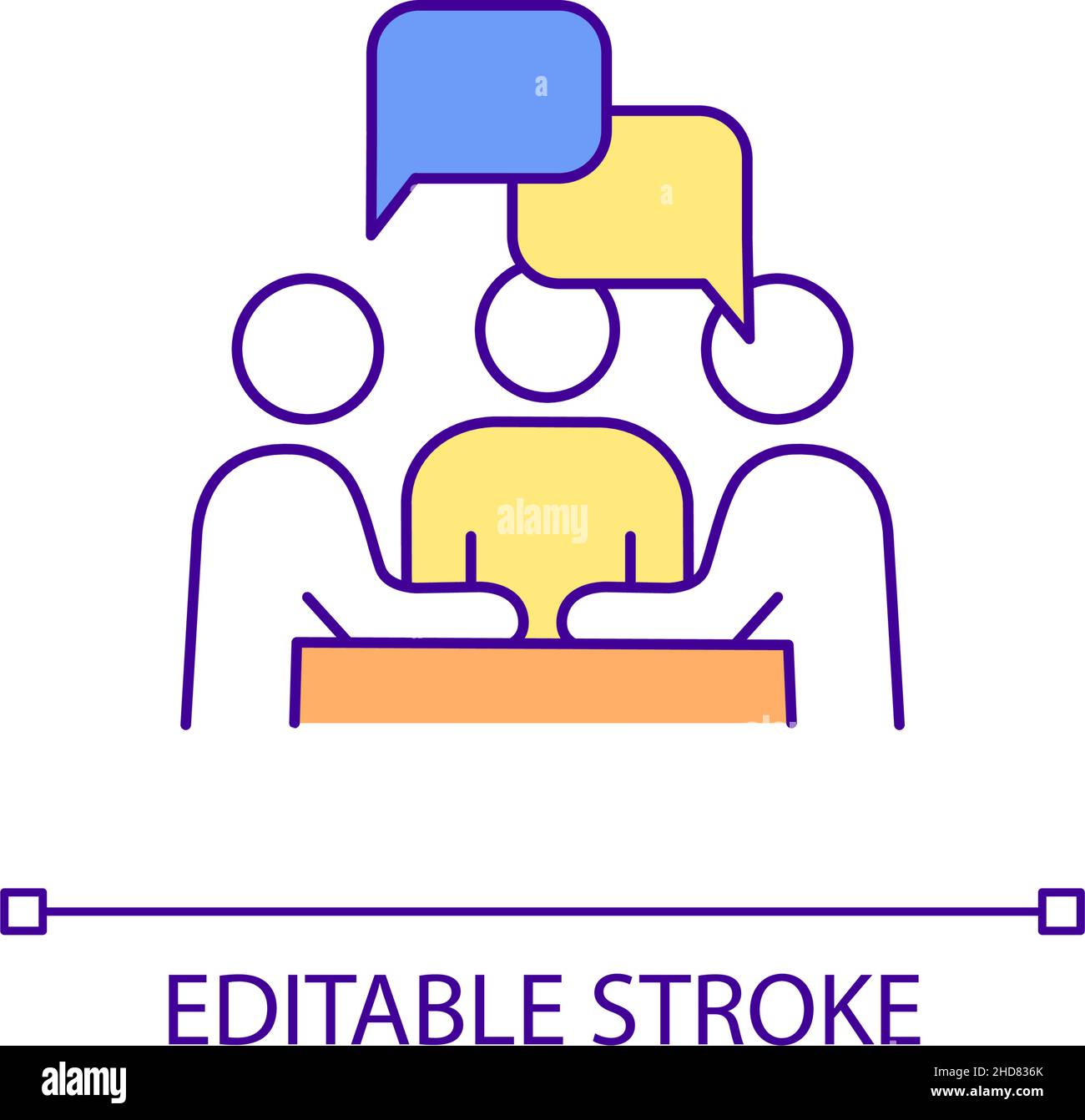 Group discussion RGB color icon Stock Vector Image & Art - Alamy