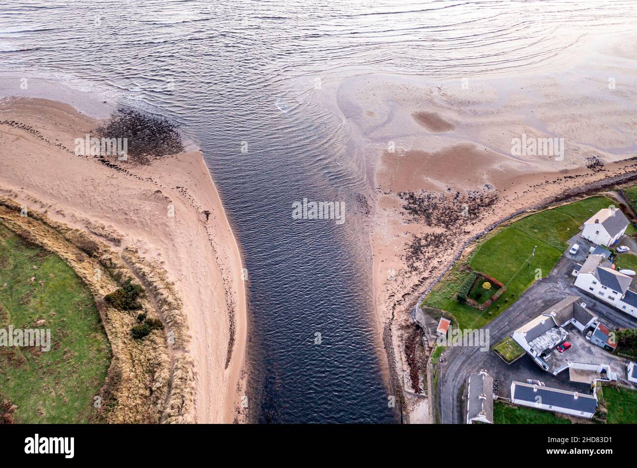 Aerial view of the Eany water by Inver in County Donegal - Ireland ...