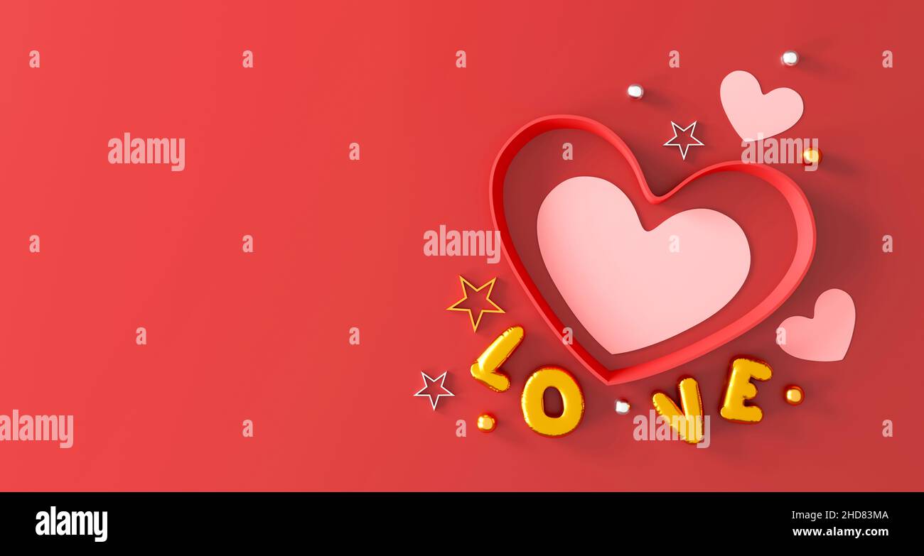 happy valentine's day background. decorative festive object, heart ...