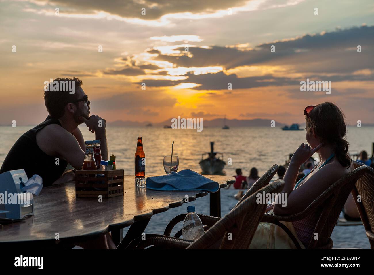 Sunset at Railay Beach West is one of the most famous beaches in ...