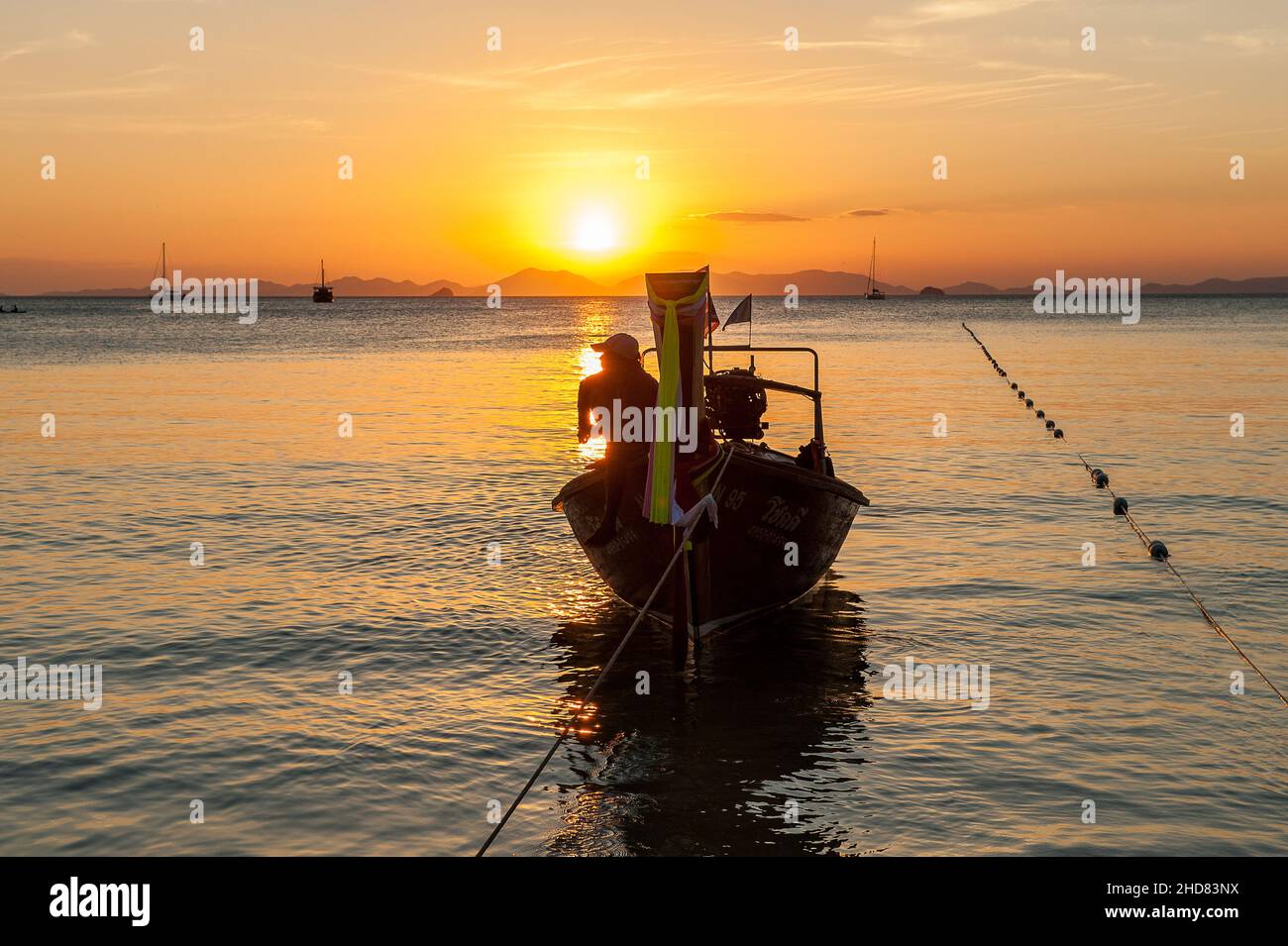 Sunset at Railay Beach West is one of the most famous beaches in ...