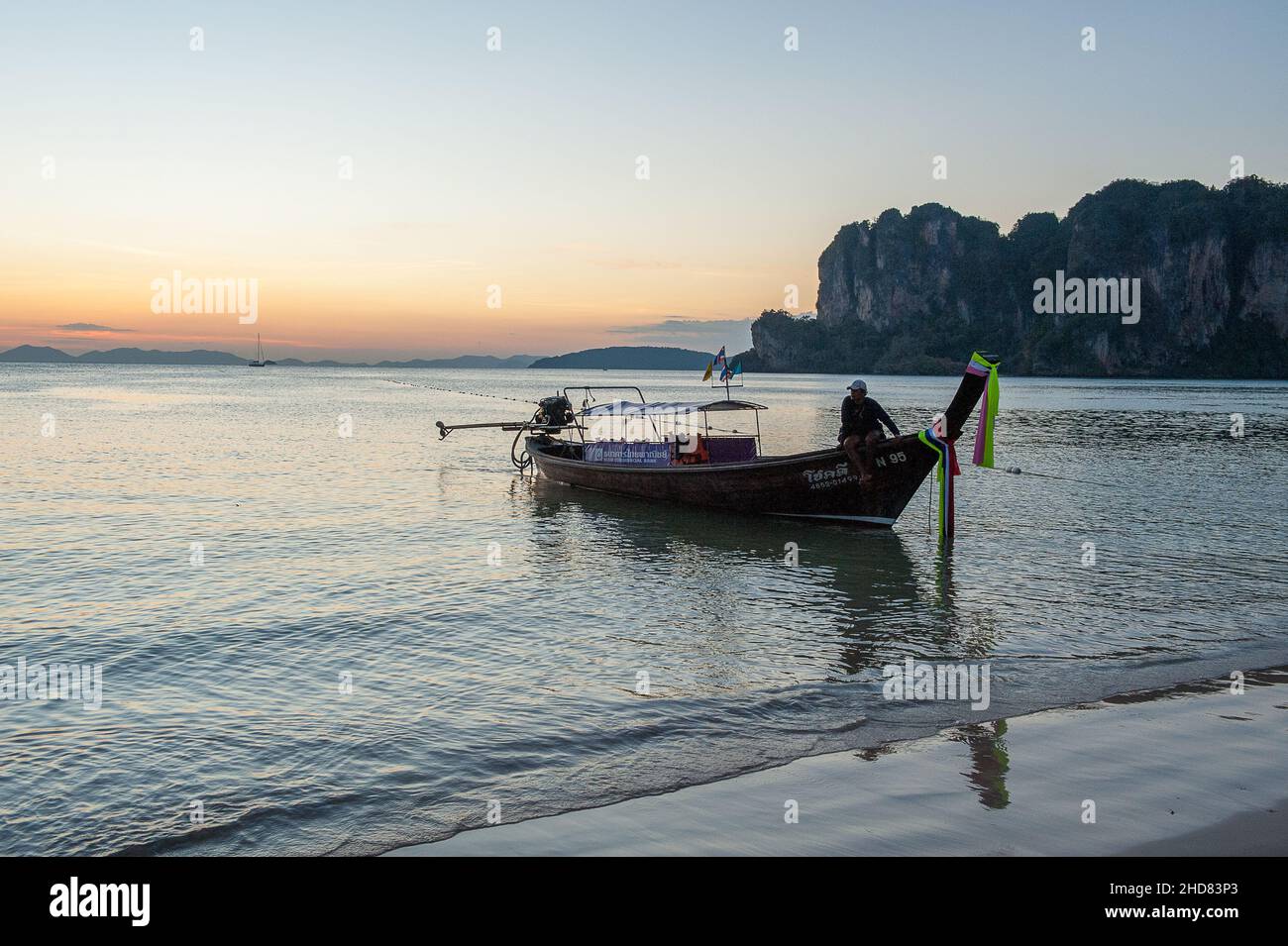 Sunset at Railay Beach West is one of the most famous beaches in ...