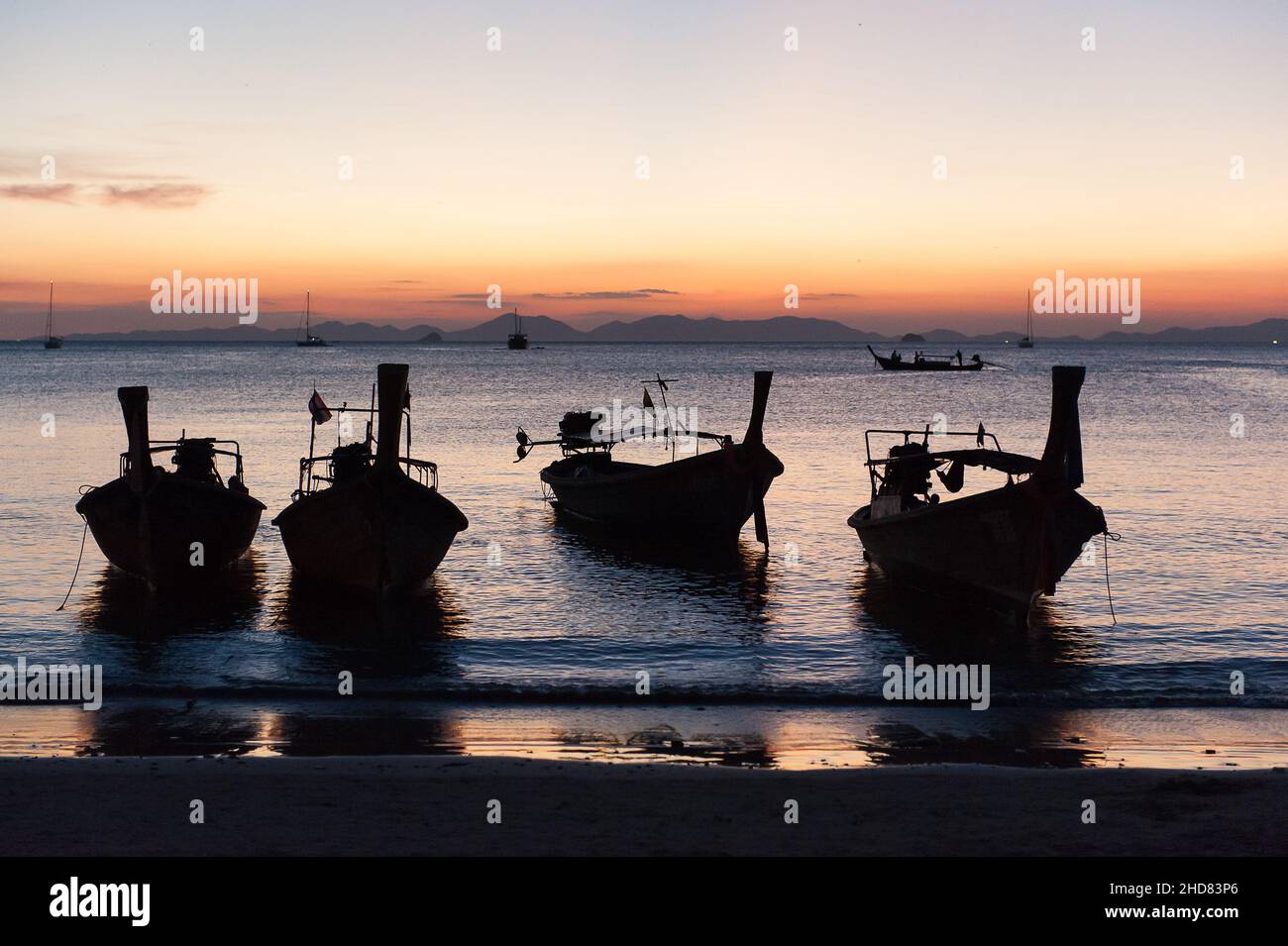 Sunset at Railay Beach West is one of the most famous beaches in ...