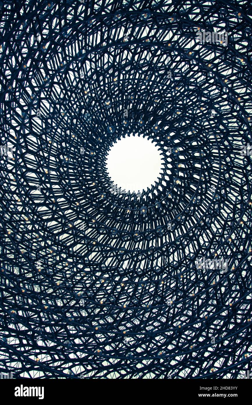 Circular metal structure with oculus, hole in the top Stock Photo - Alamy