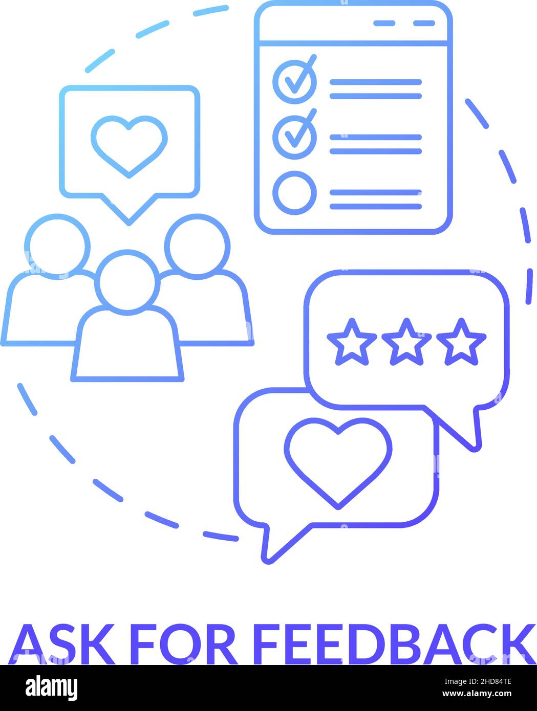 Ask for feedback blue gradient concept icon Stock Vector Image & Art ...