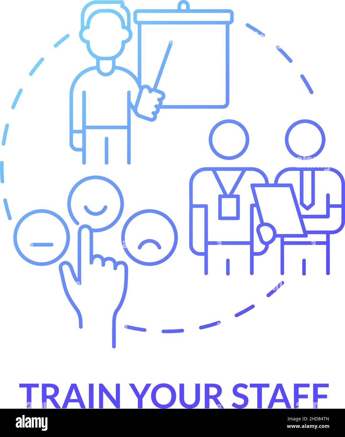 Train your staff blue gradient concept icon Stock Vector Image & Art ...