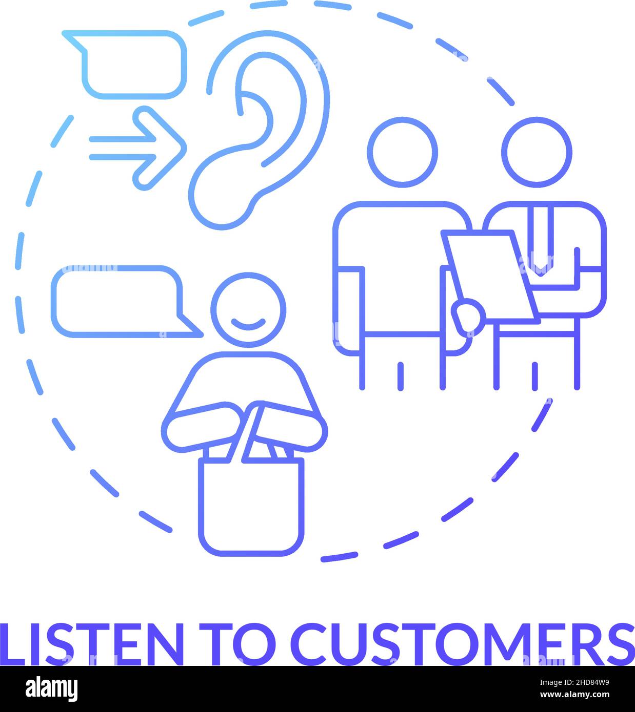 Listen to customers blue gradient concept icon Stock Vector Image & Art - Alamy