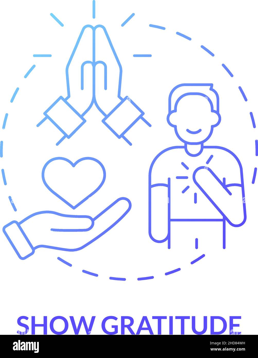 Show gratitude blue gradient concept icon Stock Vector Image & Art - Alamy