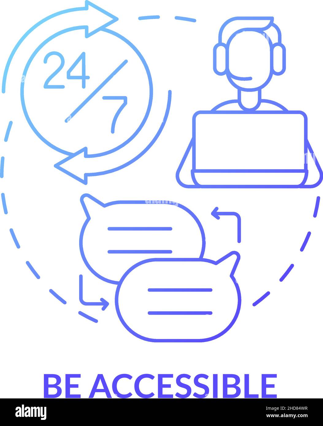 Be accessible blue gradient concept icon Stock Vector Image & Art - Alamy