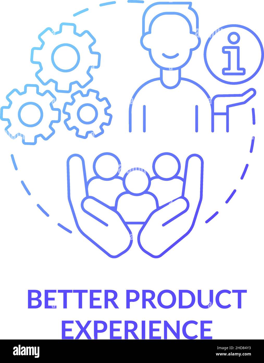 Better product experience blue gradient concept icon Stock Vector Image ...