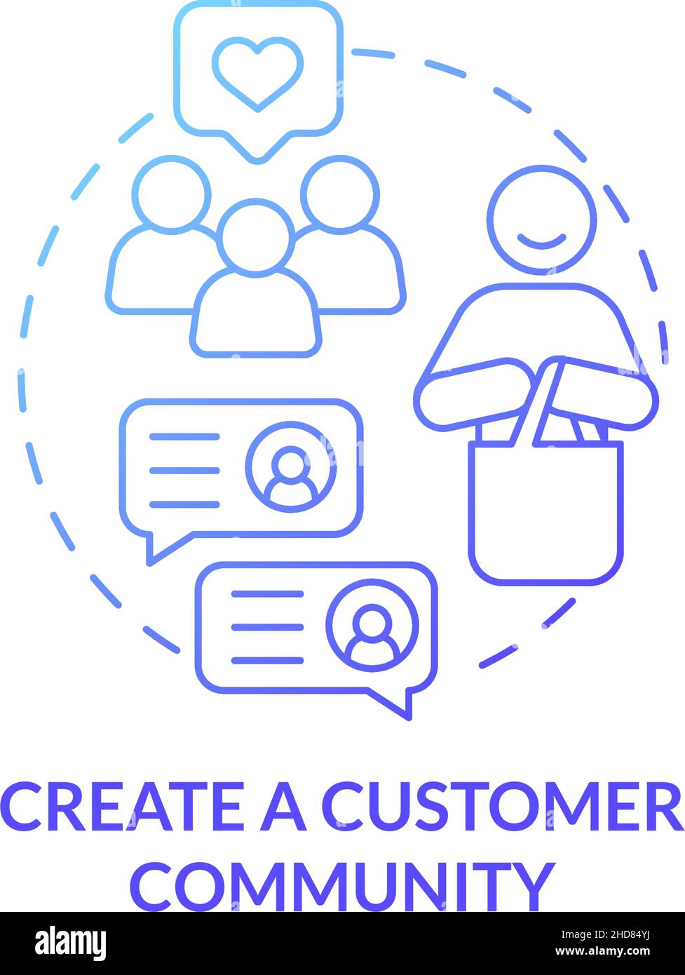 Create customer community blue gradient concept icon Stock Vector Image ...