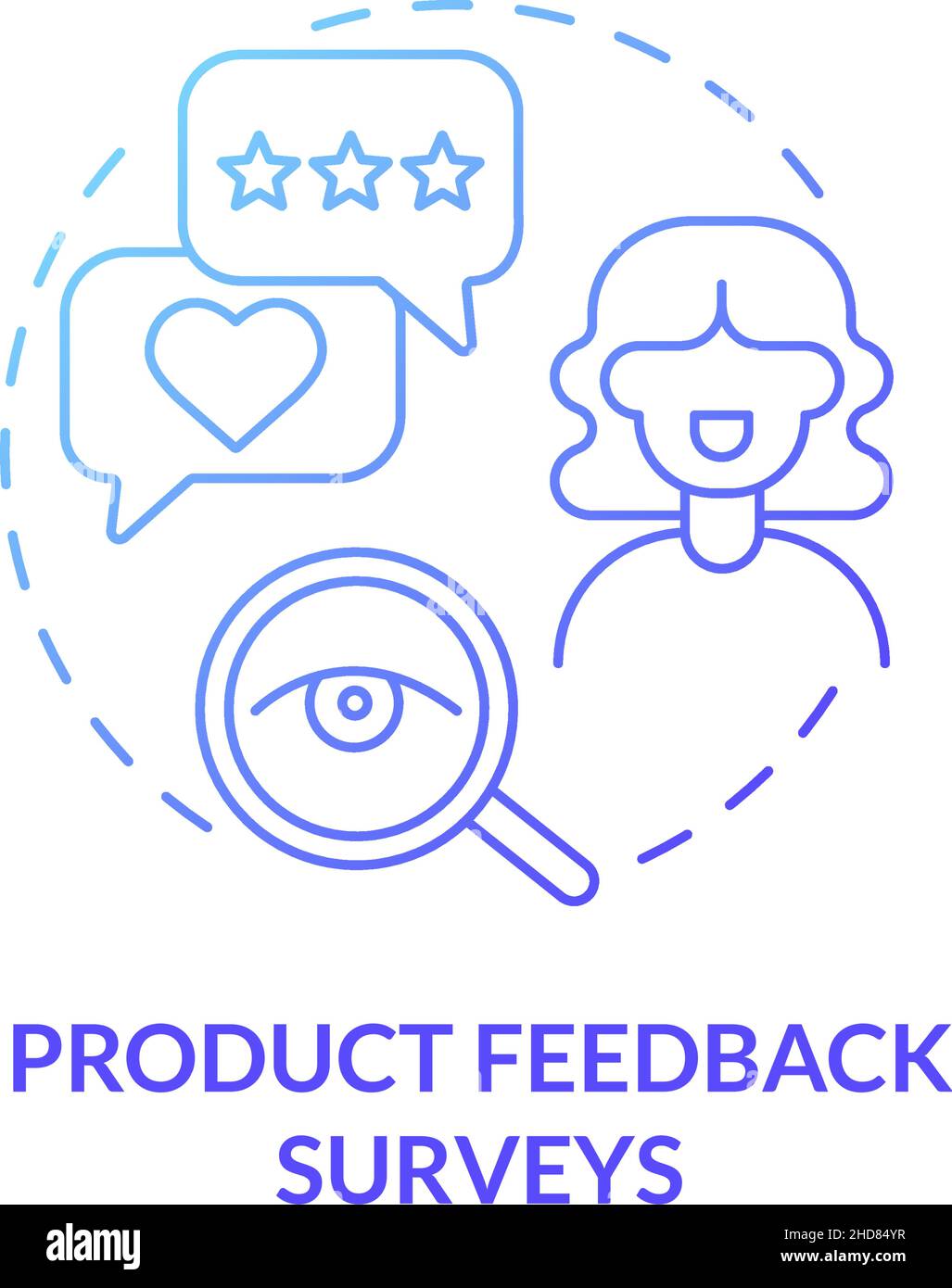 Product feedback survey blue gradient concept icon Stock Vector Image ...