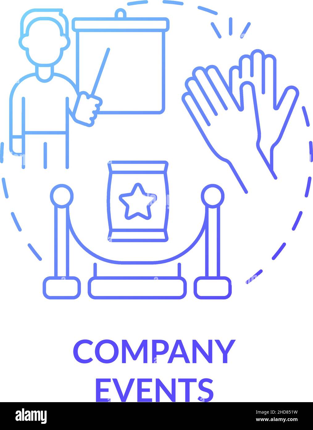 Company events blue gradient concept icon Stock Vector Image & Art - Alamy