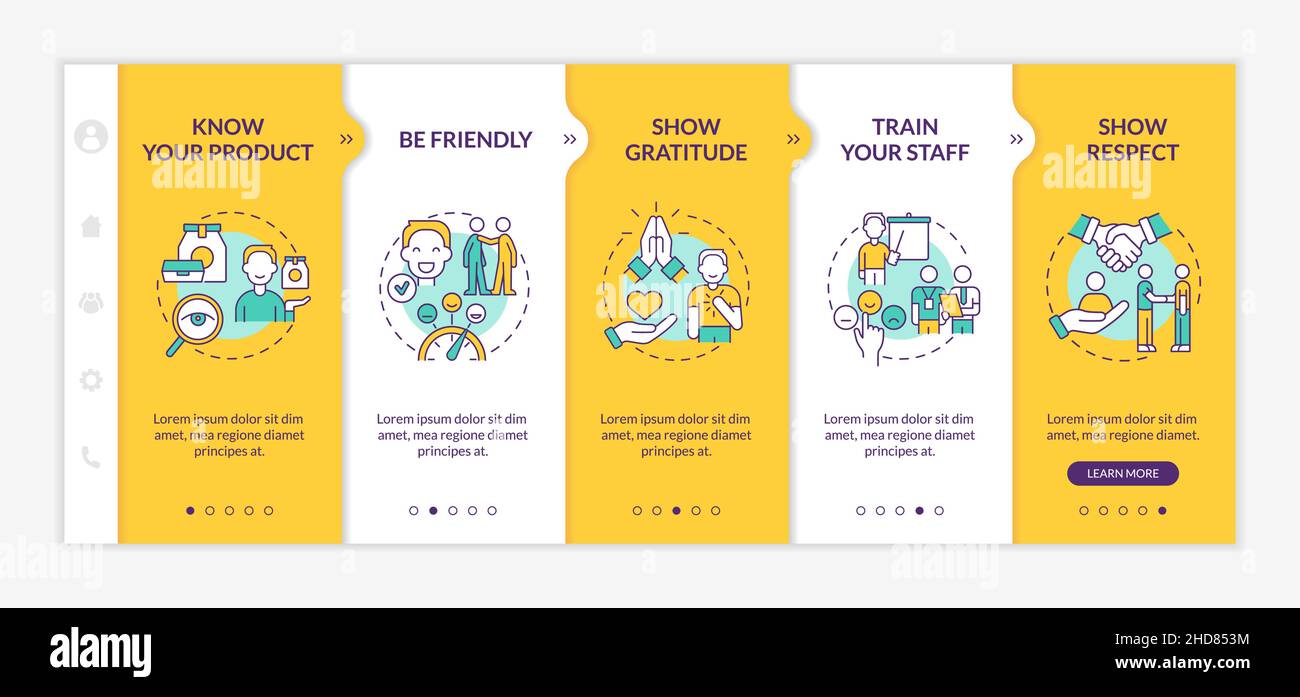 Customer service yellow onboarding template Stock Vector Image & Art ...