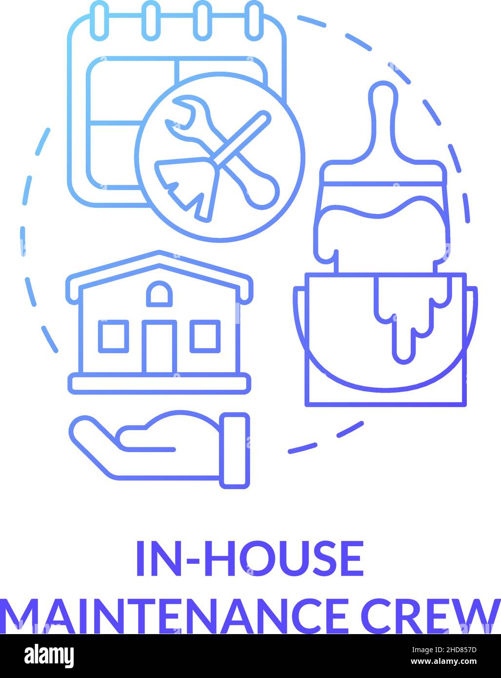 In-house maintenance crew blue gradient concept icon Stock Vector Image ...