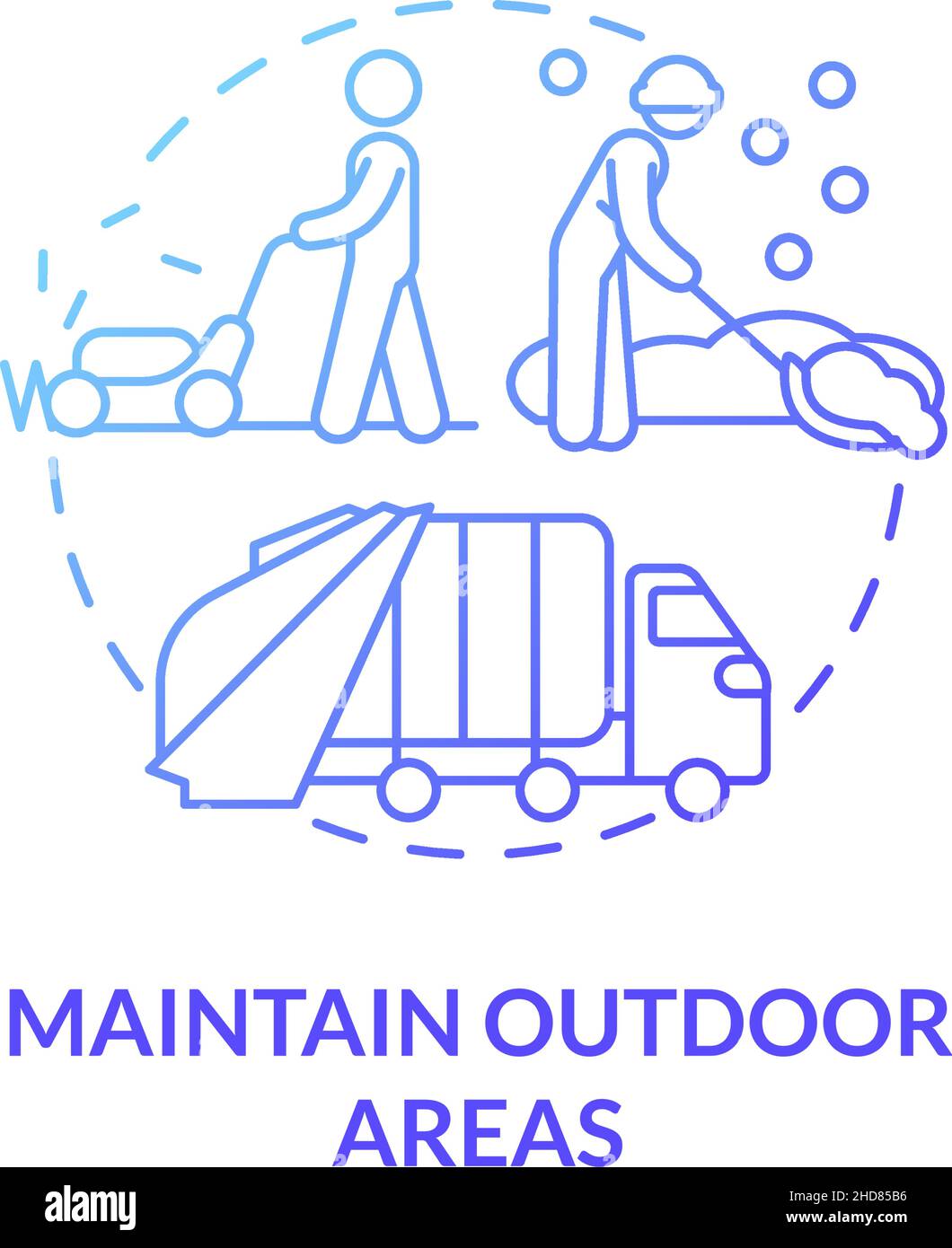 Maintain outdoor areas blue gradient concept icon Stock Vector Image ...