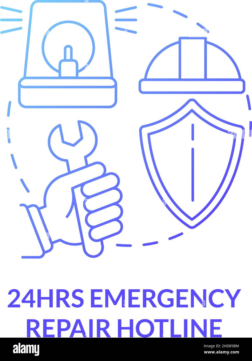 Emergency repair hotline blue gradient concept icon Stock Vector Image ...