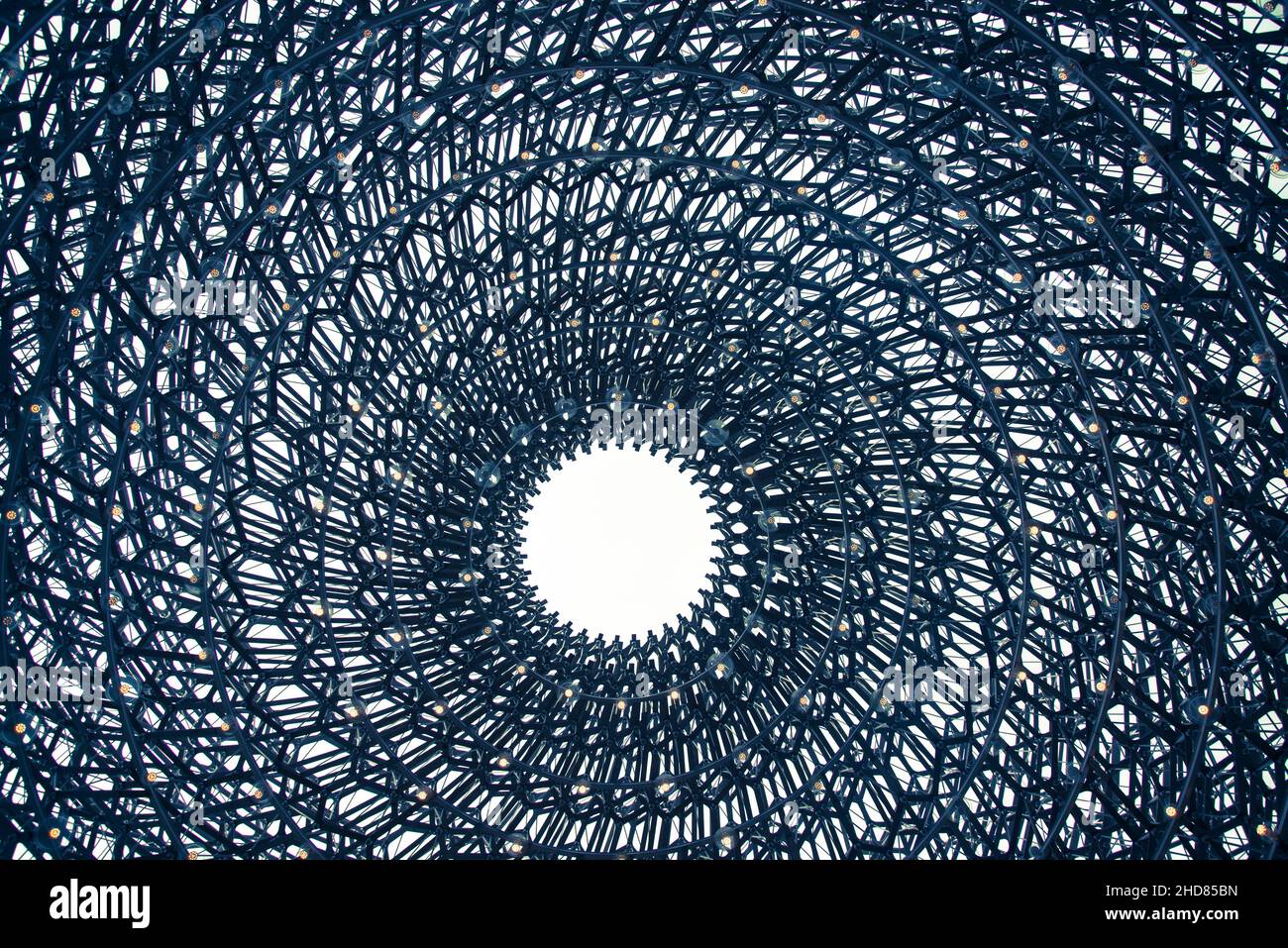 Circular metal structure with oculus, hole in the top Stock Photo - Alamy