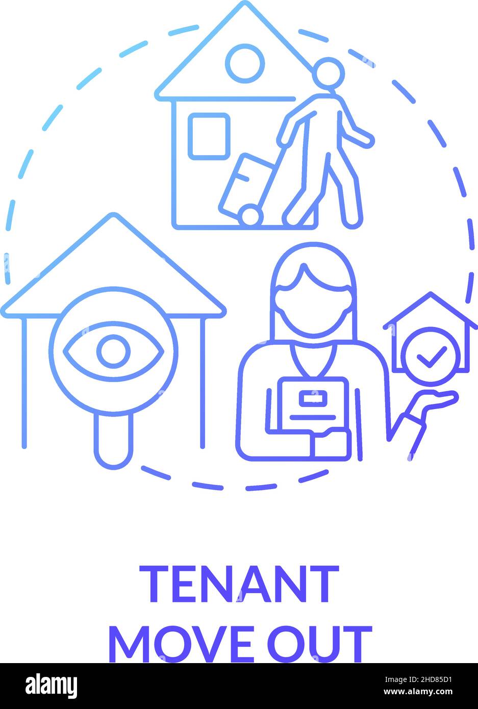Tenant move out blue gradient concept icon Stock Vector Image & Art - Alamy