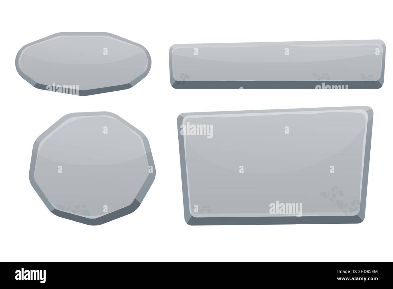 Stone buttons collection, set of rock assets in cartoon style isolated ...