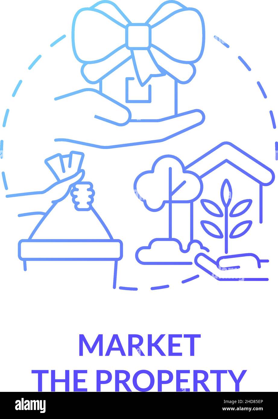 Market property blue gradient concept icon Stock Vector Image & Art - Alamy