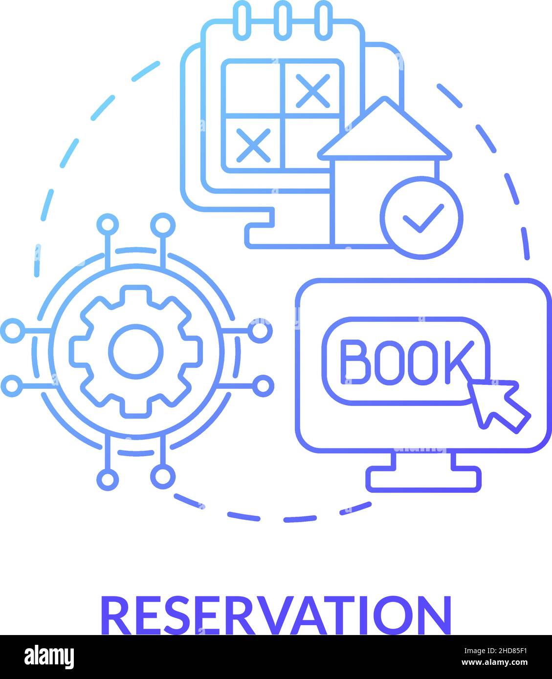 Reservation blue gradient concept icon Stock Vector Image & Art - Alamy