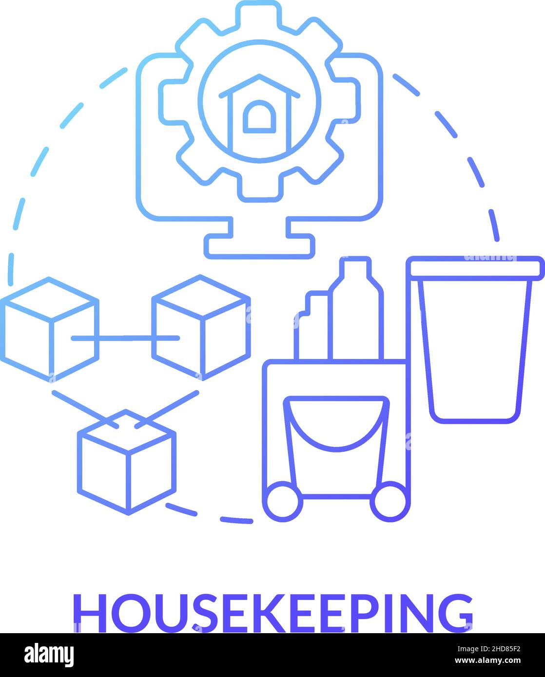 Housekeeping blue gradient concept icon Stock Vector Image & Art - Alamy