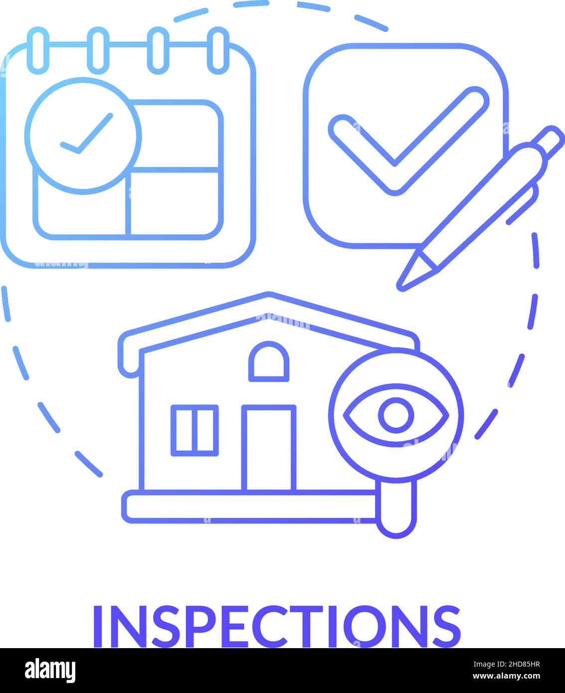 Inspections blue gradient concept icon Stock Vector Image & Art - Alamy