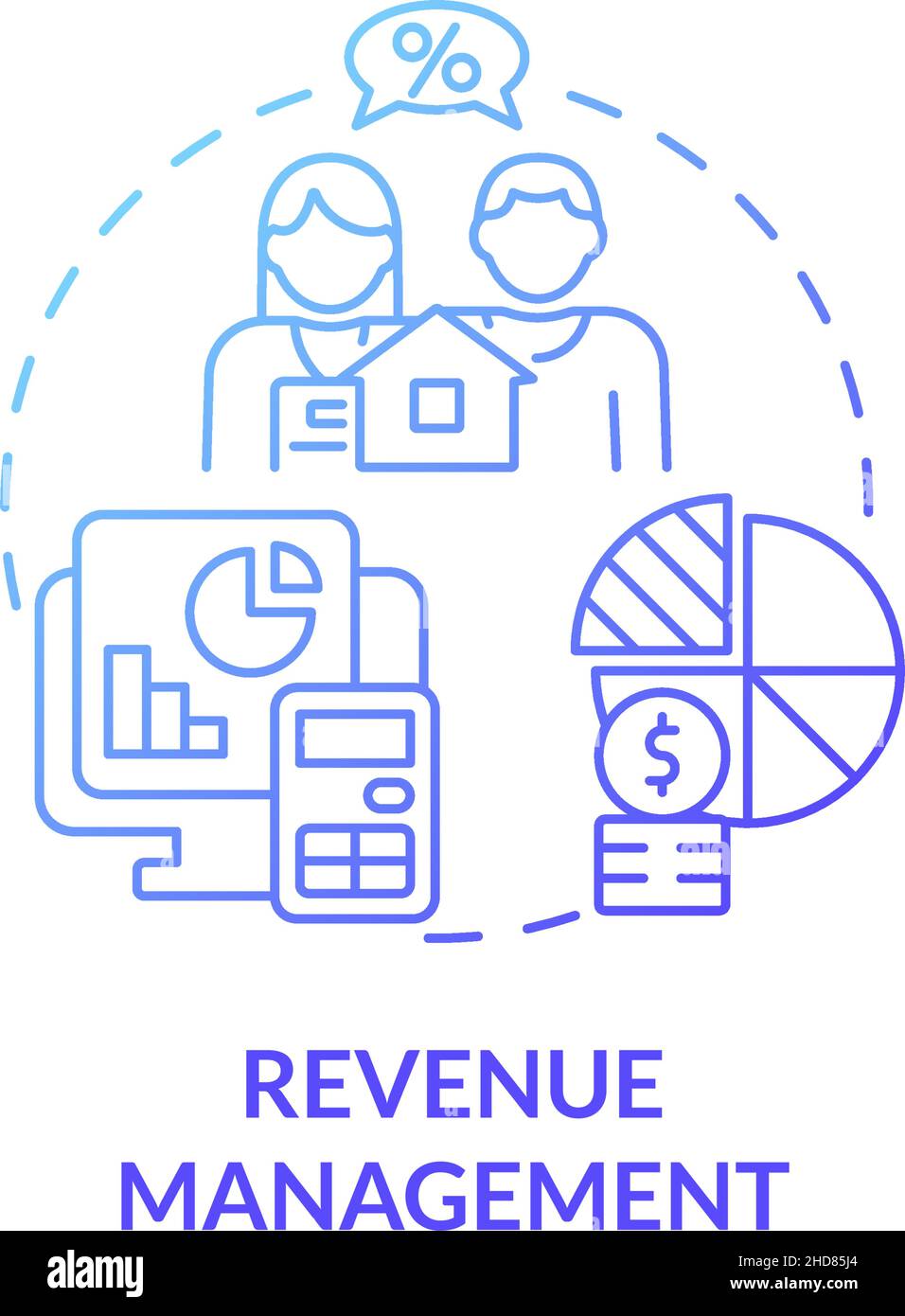 Revenue management blue gradient concept icon Stock Vector Image & Art ...