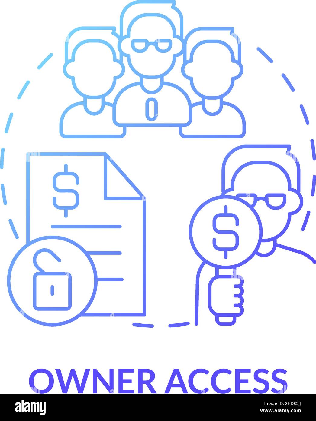 Owner access blue gradient concept icon Stock Vector Image & Art - Alamy