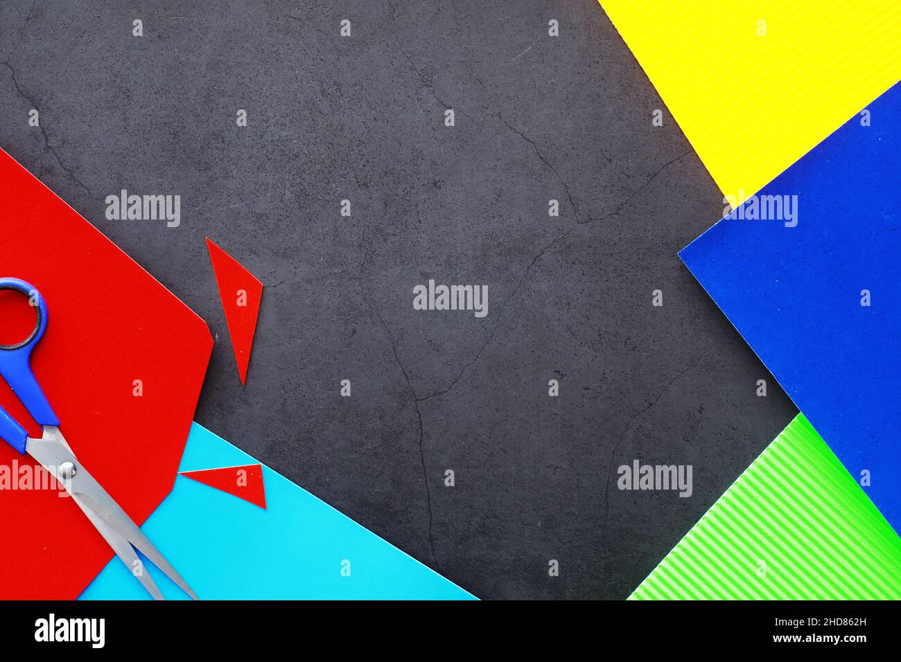 Sheets of colored paper, iridescent palette of colored paper, rainbow ...