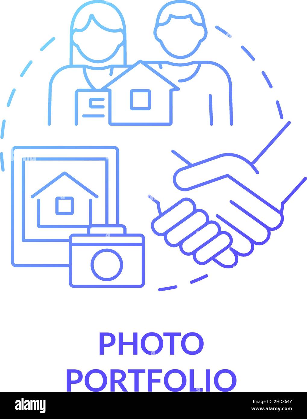 Photo portfolio blue gradient concept icon Stock Vector Image & Art - Alamy