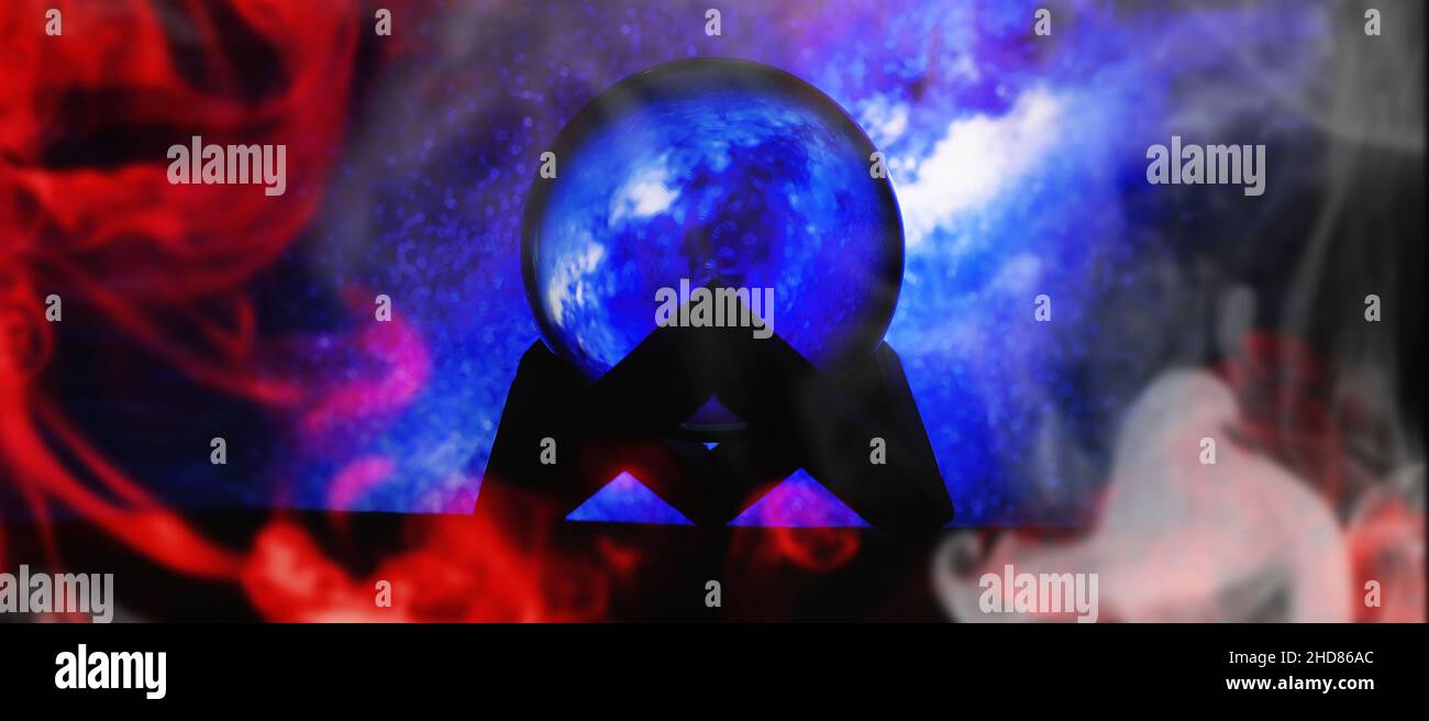 Milky way in magic sphere,Fortune teller,mind power concept. magic ball ...