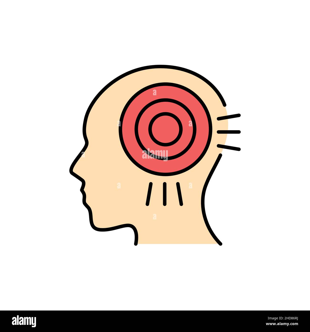 Migraine color line icon. Human diseases. Pictogram for web page ...