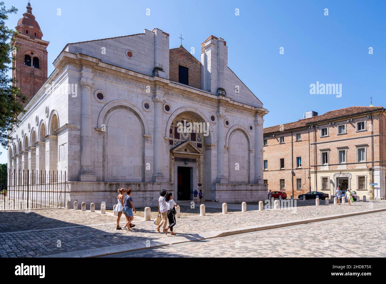 Via IV Novembre street, Malatesta Temple church, Rimini, Emilia Romagna ...