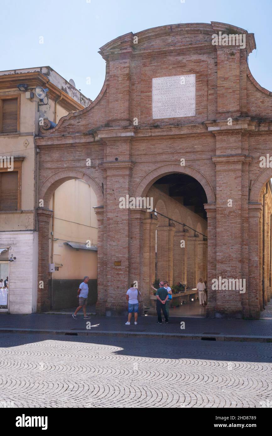 Old Town, Ancient fish market, Piazza Cavour square, Rimini, Emilia ...