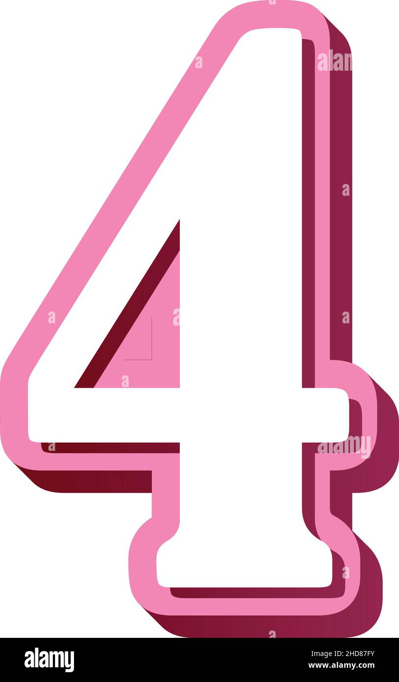 Number 4 written Stock Vector Images - Alamy
