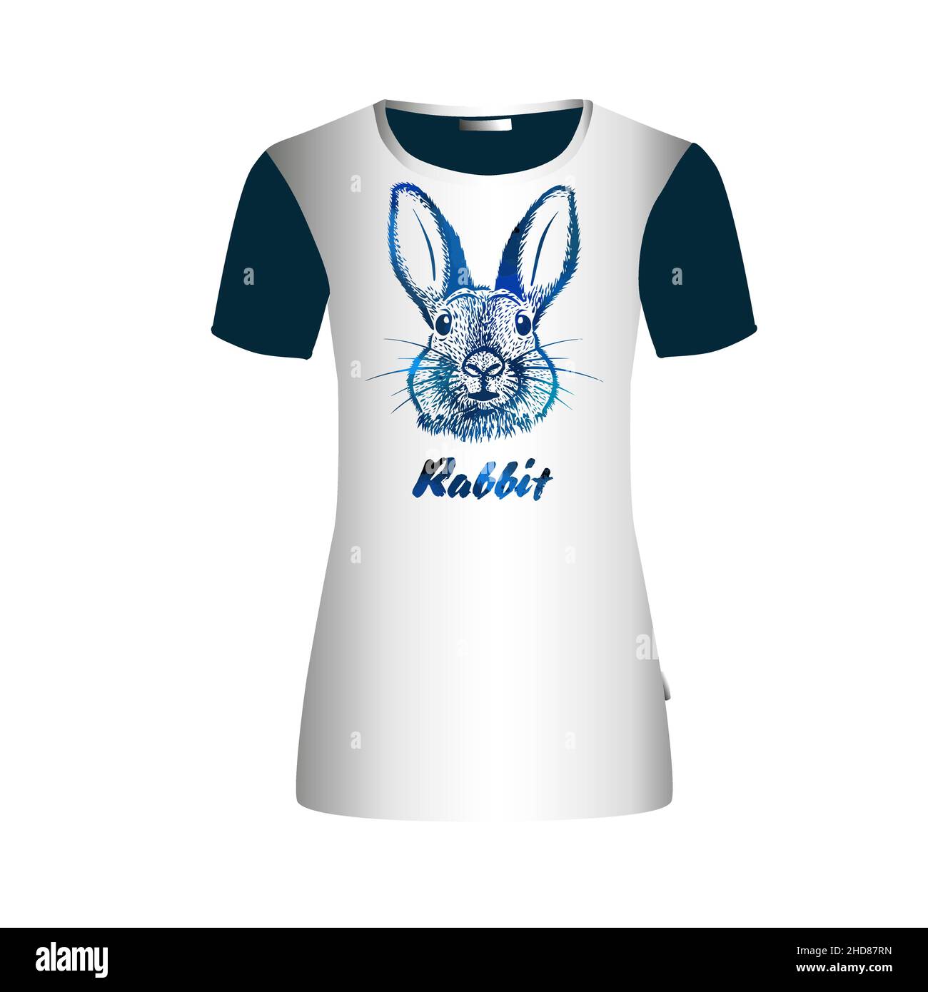 Rabbit print on a T-shirt. Vector illustration Stock Vector Image & Art ...